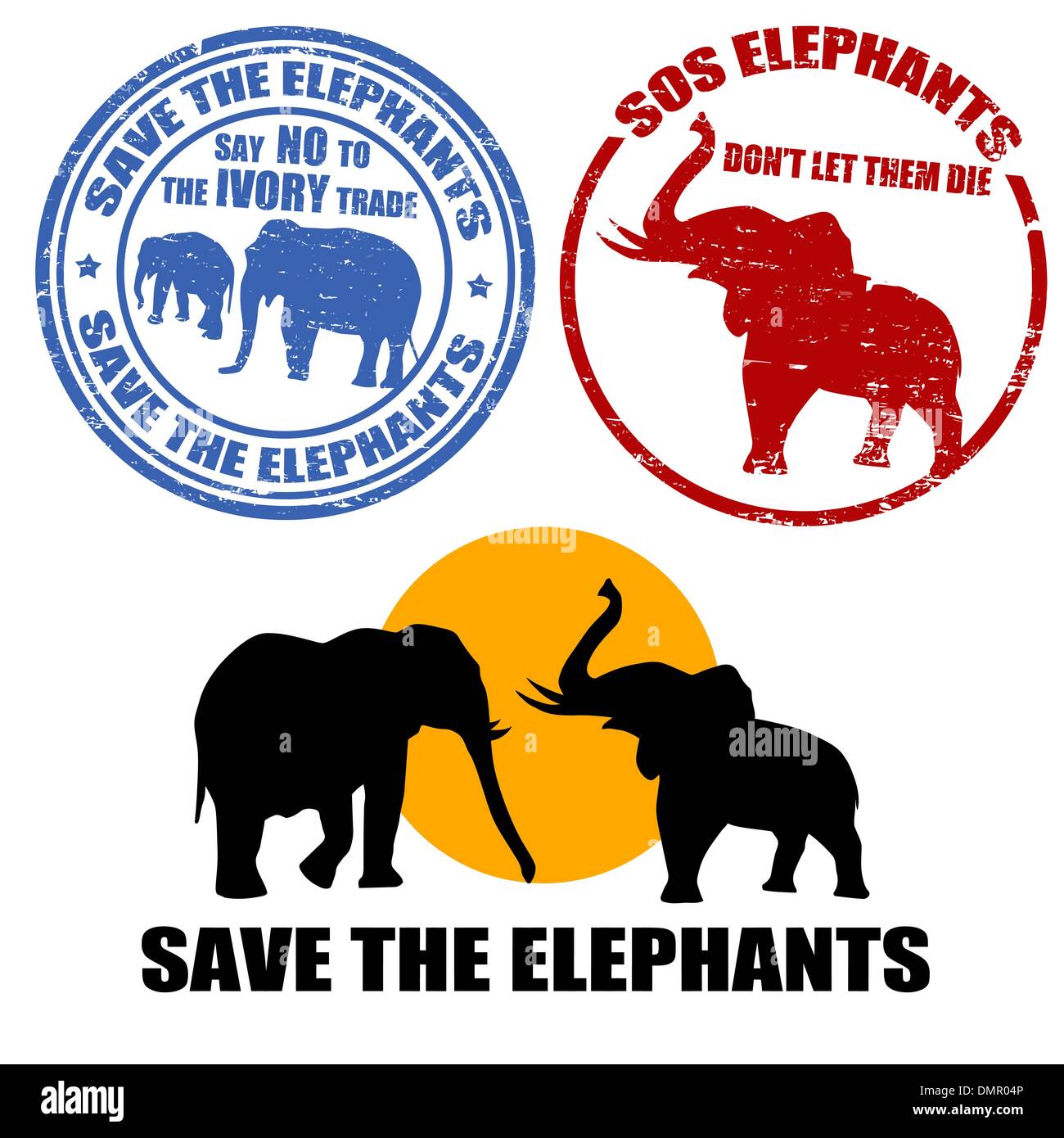 Save elephants Stock Vector Images - Alamy