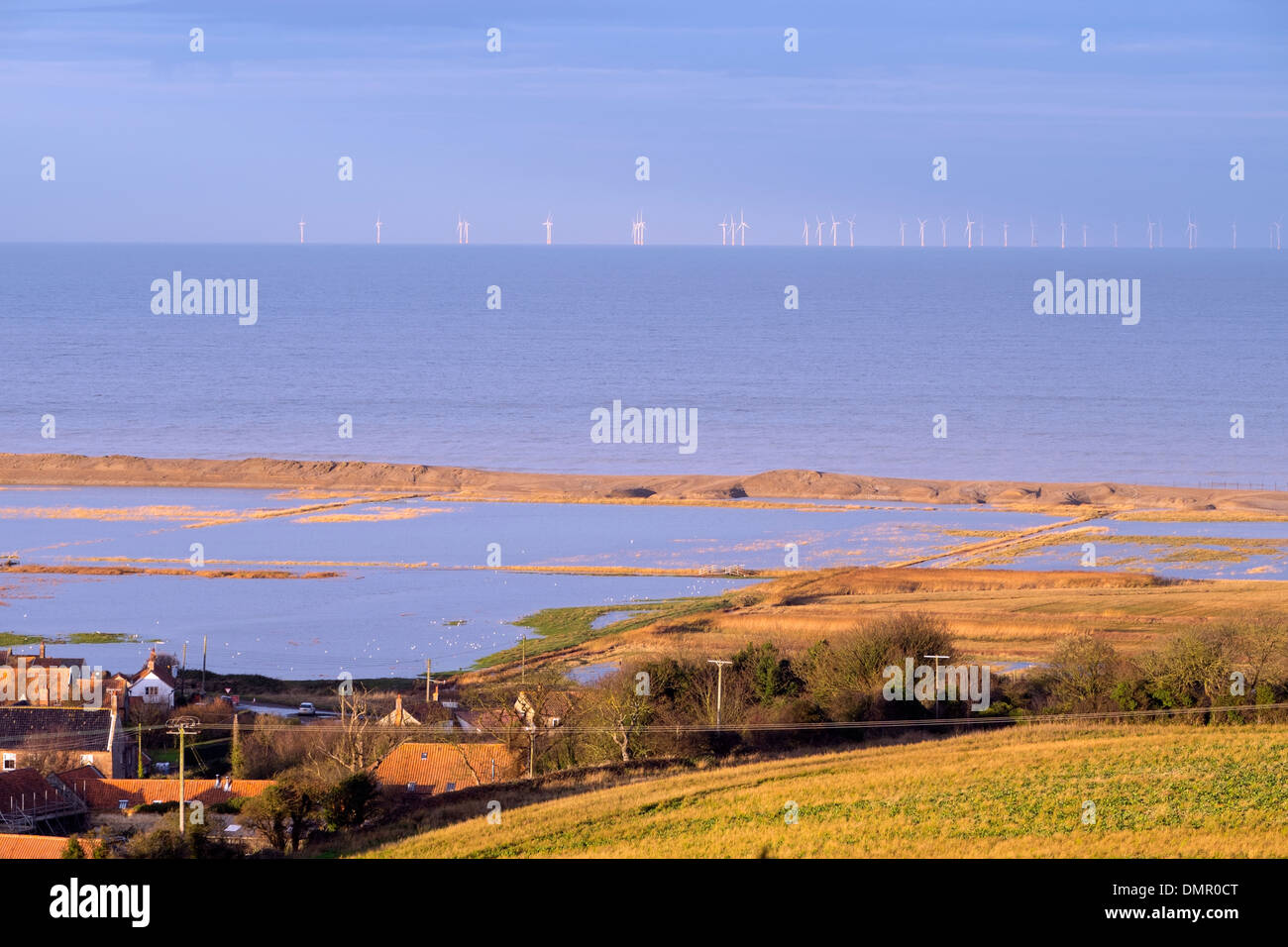 Village of Salthouse, showing flooded fresh- marsh, December 2013 Stock ...