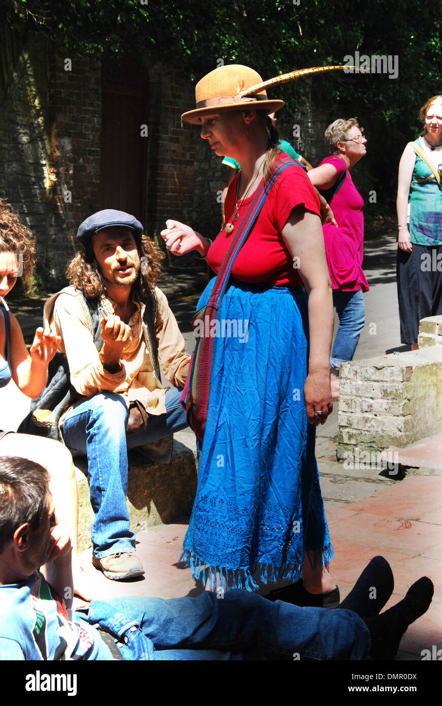 new age people at the White Spring, Glastonbury Somerset UK Stock Photo ...