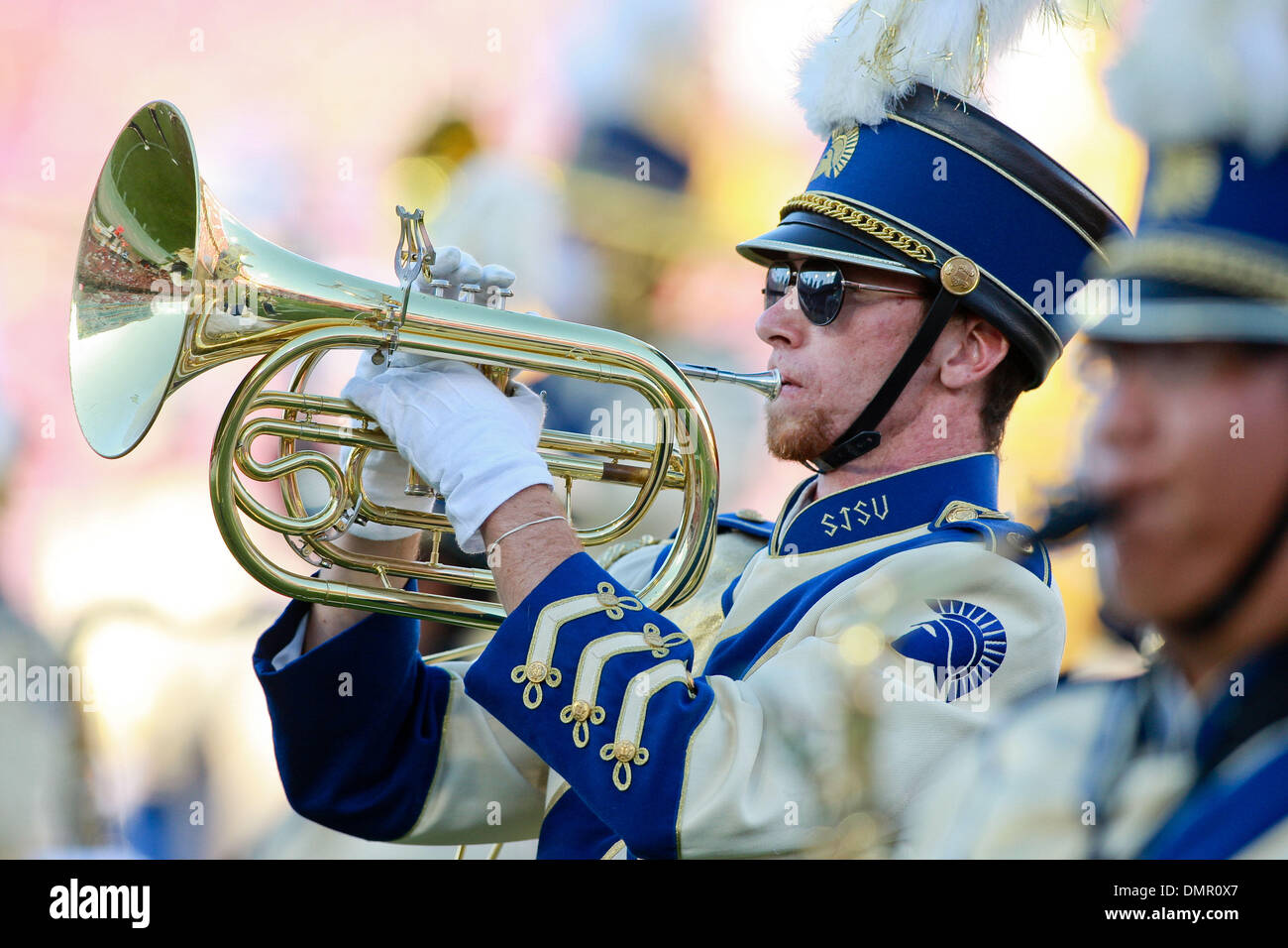 San Jose State marching band before game action at Stanford Stadium in ...