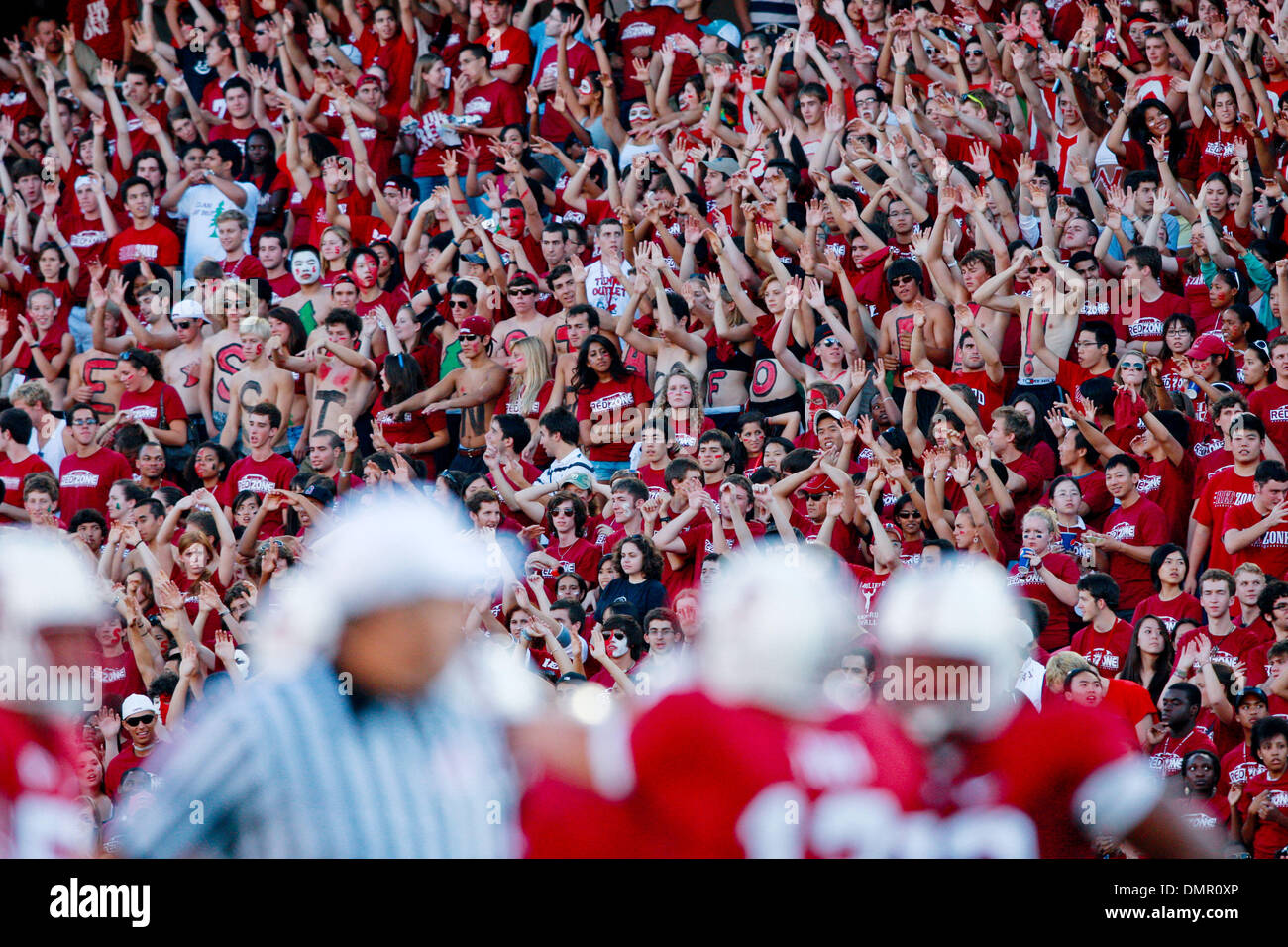 Stanford fans during game action at Stanford Stadium in Stanford Calif ...