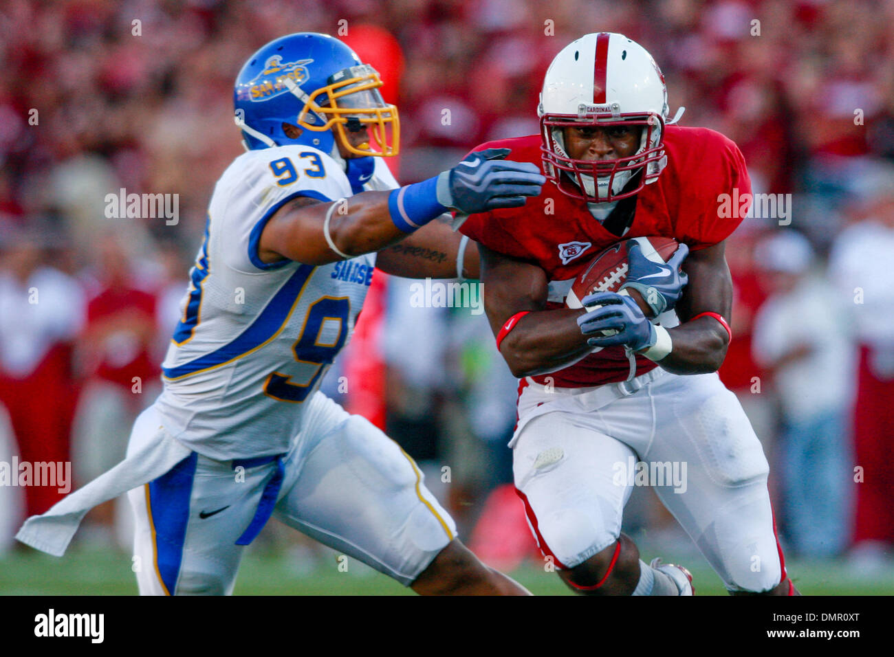 Stanford's Kris Evans (24) against San Jose State's Justin Cole (93 ...