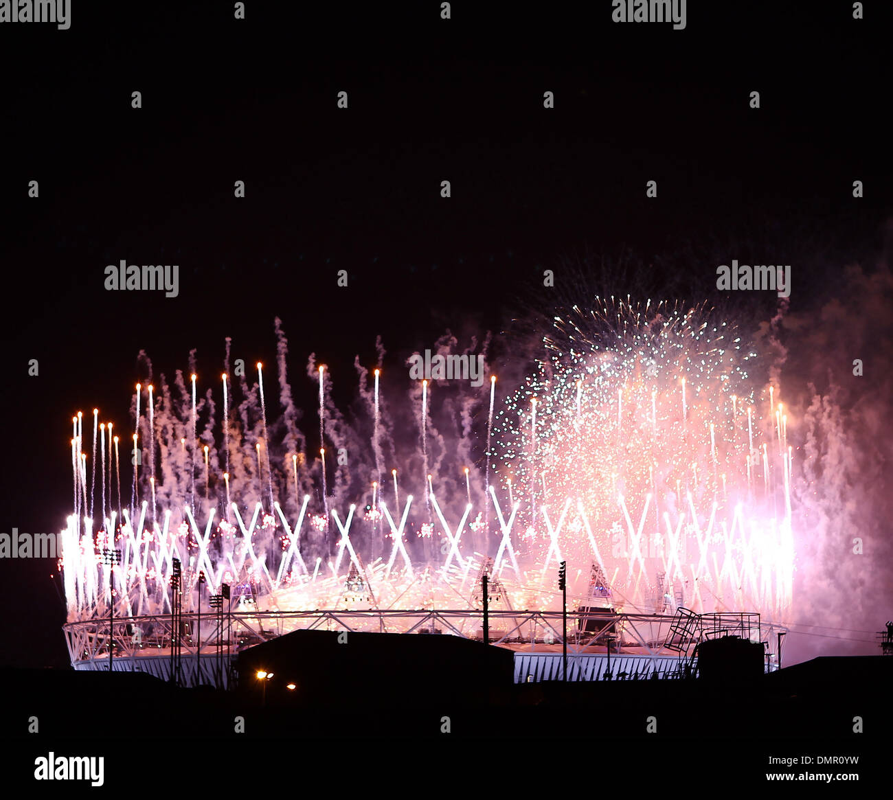 Fireworks explode over Olympic stadium at end of closing ceremony of ...