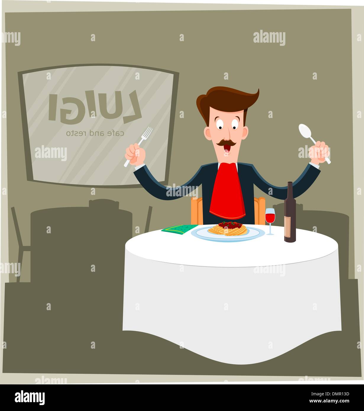 man eating spaghetti Stock Vector Image & Art - Alamy