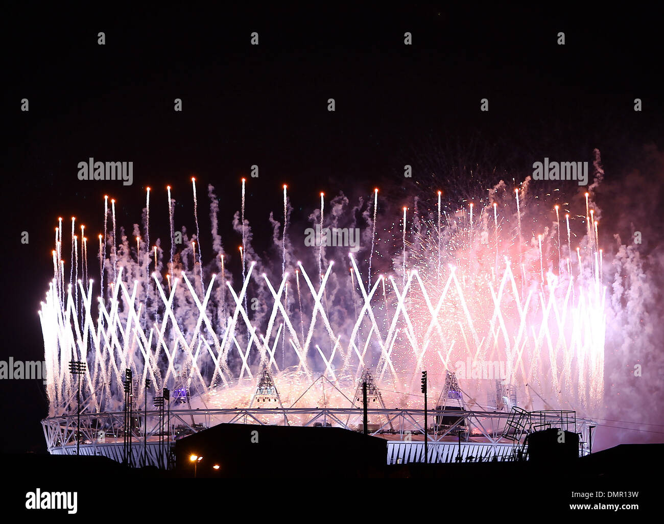 Fireworks explode over Olympic stadium at end of closing ceremony of ...
