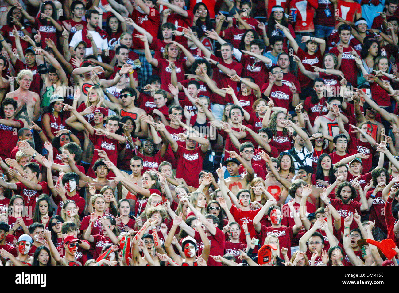 Stanford fans during game action at Stanford Stadium in Stanford Calif ...