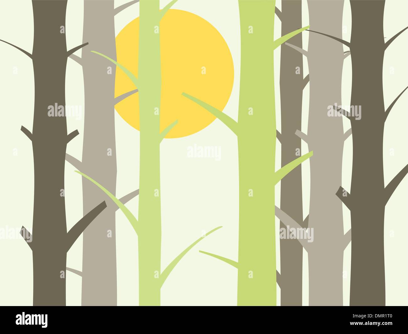 Tree and sun background illustration Stock Vector Image & Art - Alamy