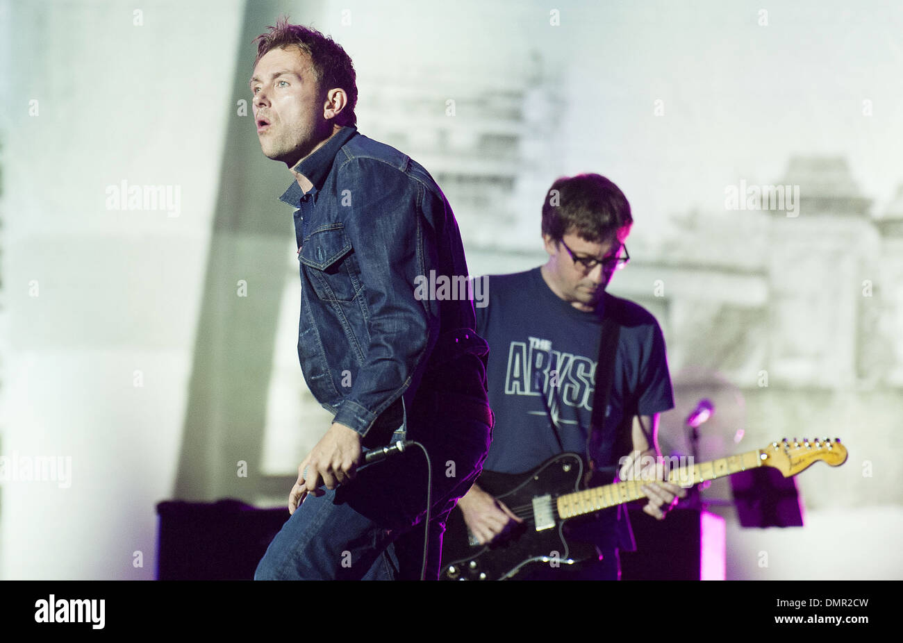 Blur performs on stage hi-res stock photography and images - Alamy