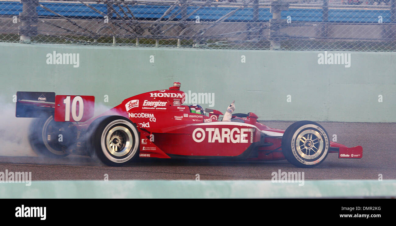 IRL driver Dario Franchitti (#10) celebrating his Firestone Indy 300 ...