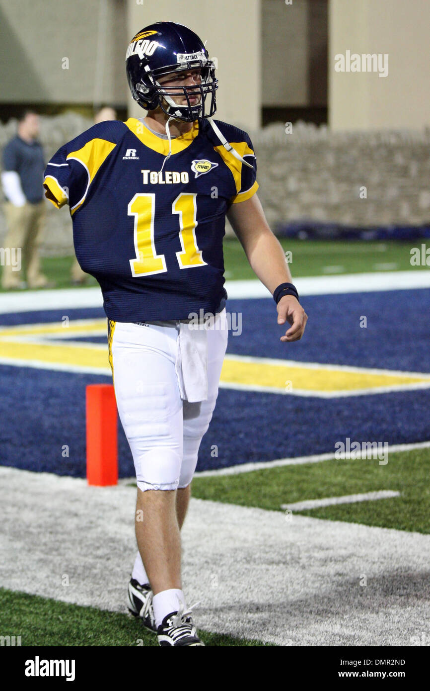 Toledo rocket starting quarterback Aaron Opelt (11) was injured during ...