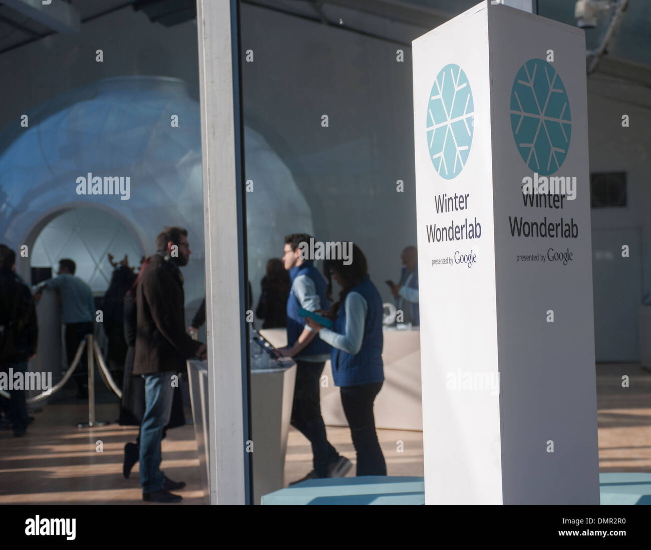 Google's Winter Wonderlab pop-up in Bryant Park in New York Stock Photo ...