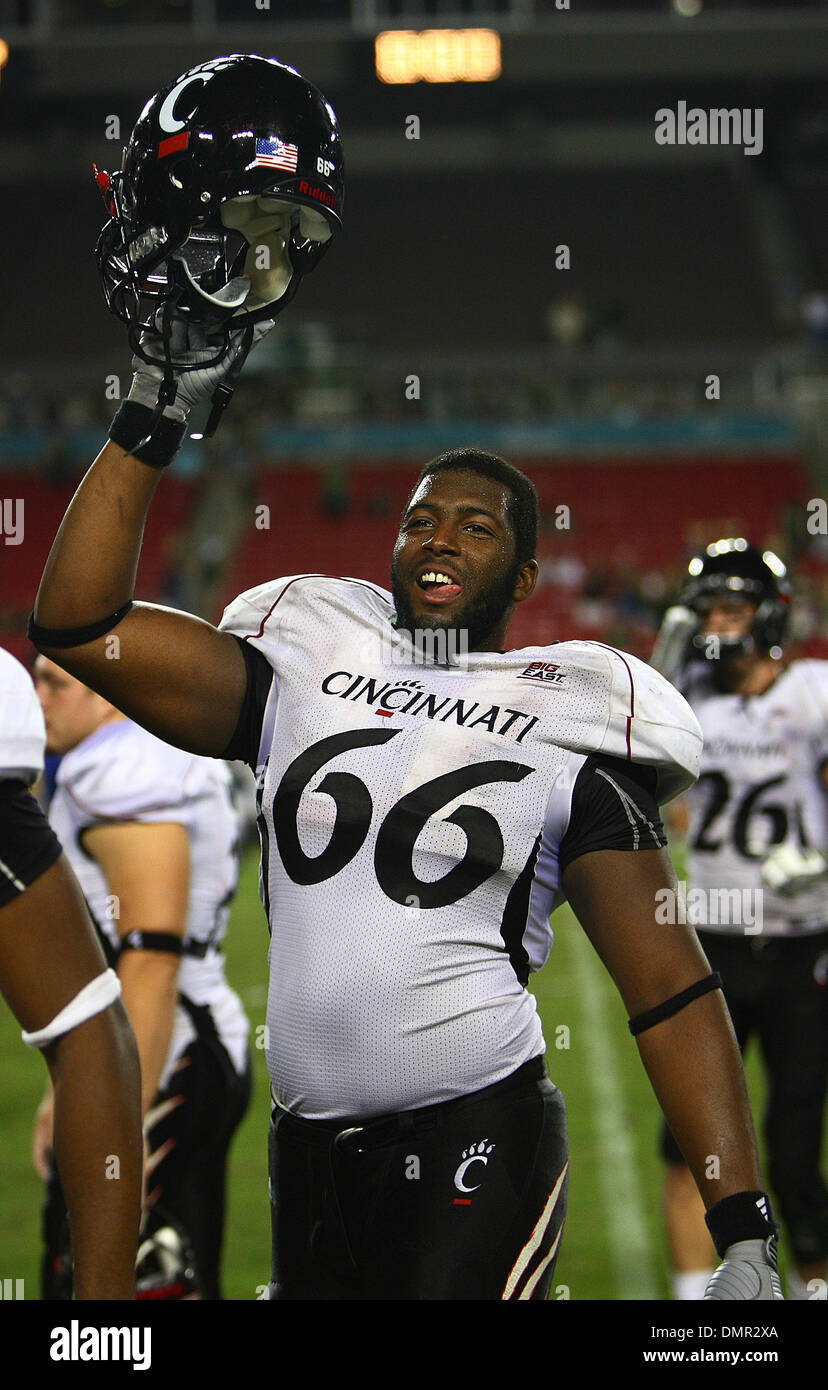 Cincinnati offensive lineman Sam Griffin #66 celebrates victory during ...