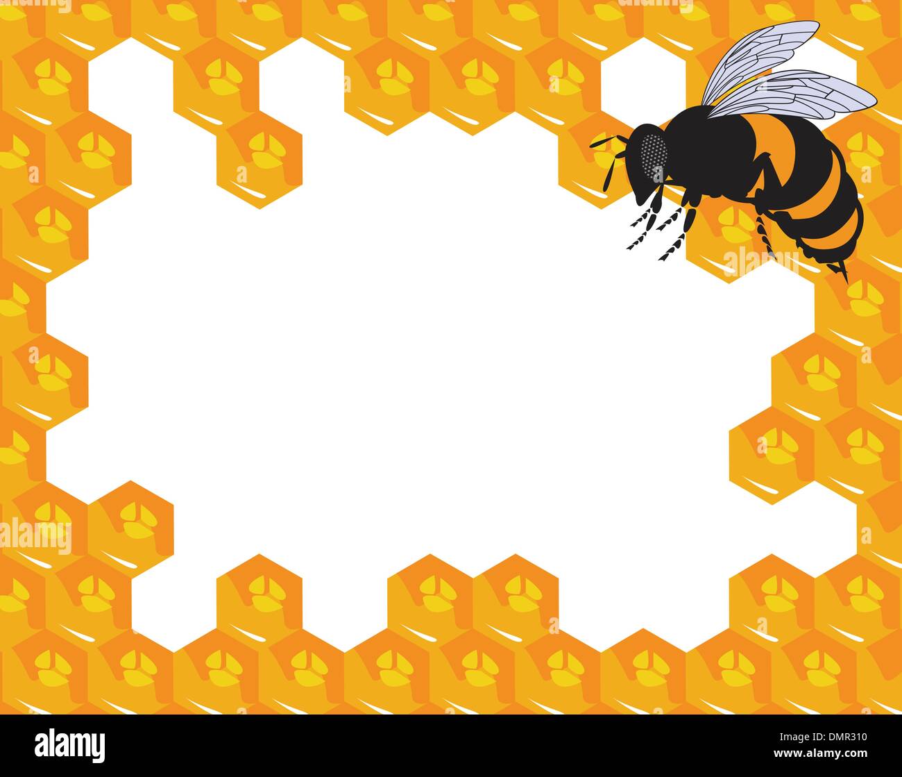 Spring illustration bees honey Stock Vector Images - Alamy