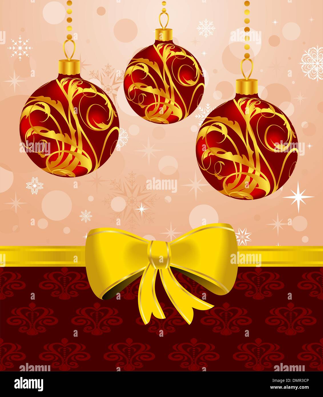 Christmas card or background with set balls Stock Vector Image & Art ...