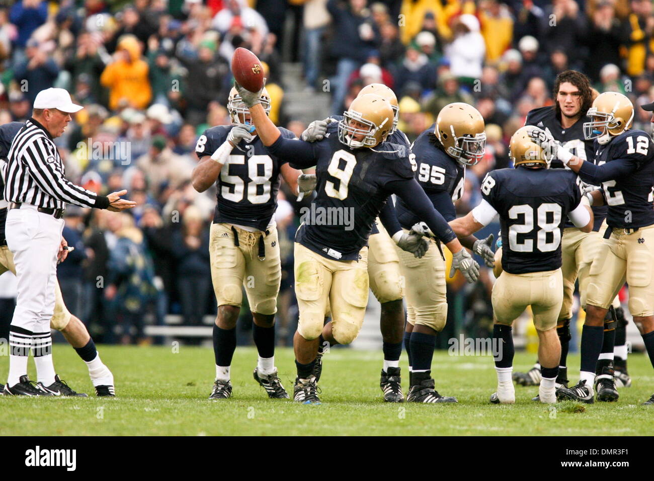 Notre Dame's Ethan Johnson (9) during game action. Boston College of ...