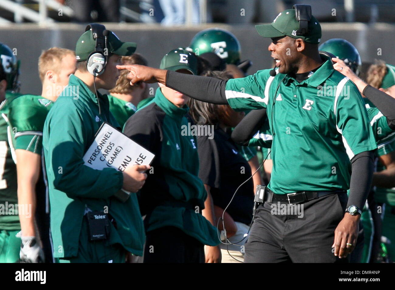 Eastern Michigan's first-year head coach Ron English during game action ...