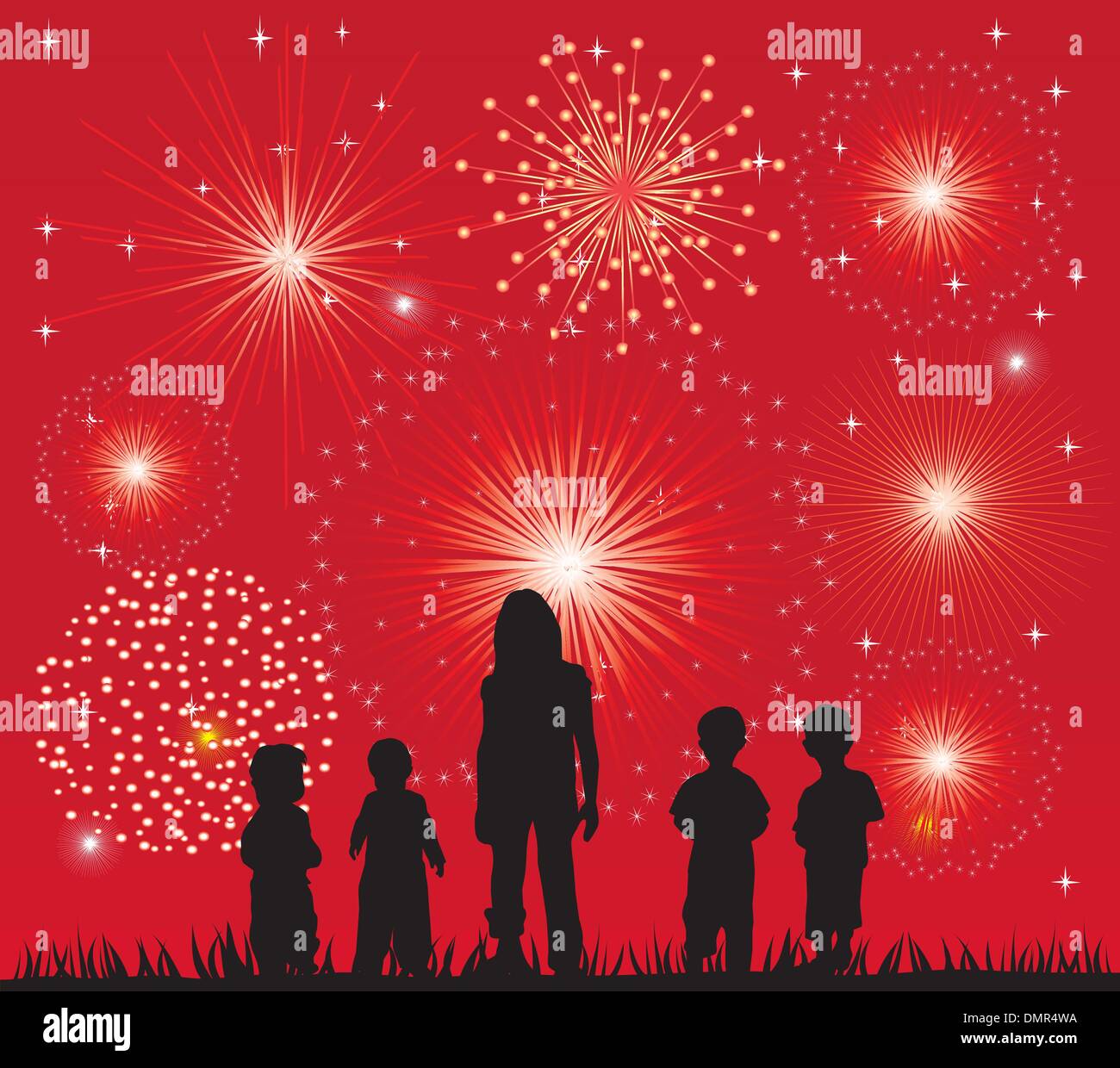 Children and fireworks Stock Vector Image & Art - Alamy