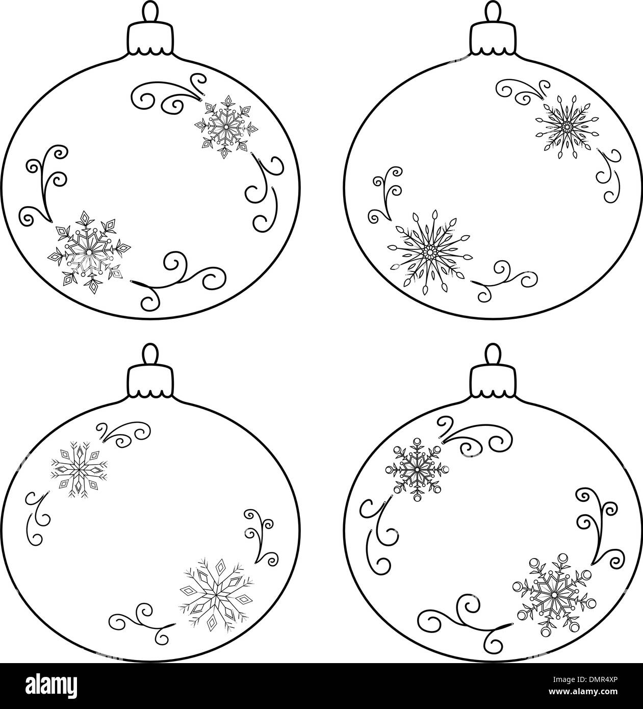 Christmas tree toy pattern Black and White Stock Photos & Images - Alamy