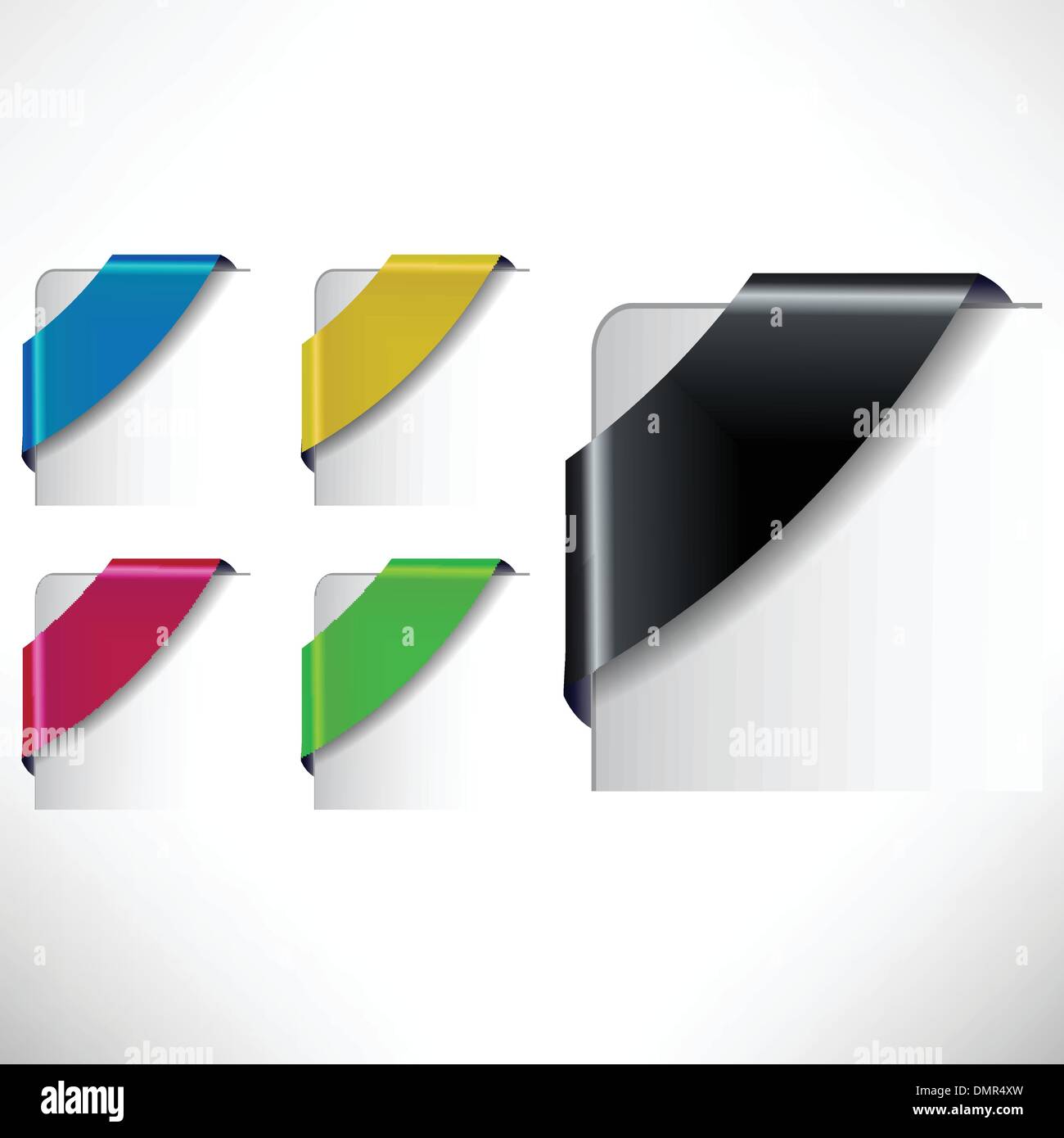 The Vector Colored Corner Ribbon Set Stock Vector Image & Art - Alamy