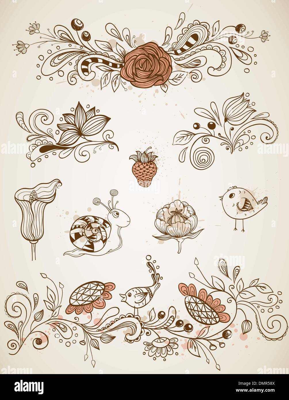 Doodle design elements hi-res stock photography and images - Alamy