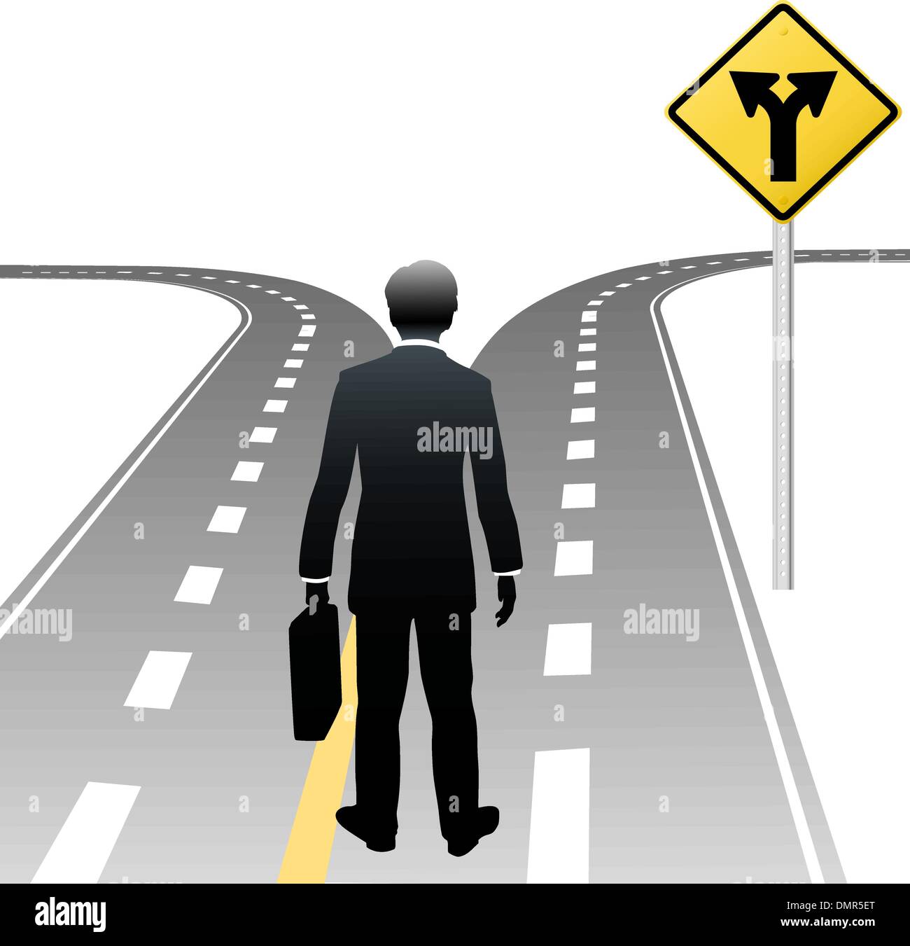 Business Person Decision Directions Road Sign Stock Vector Image And Art