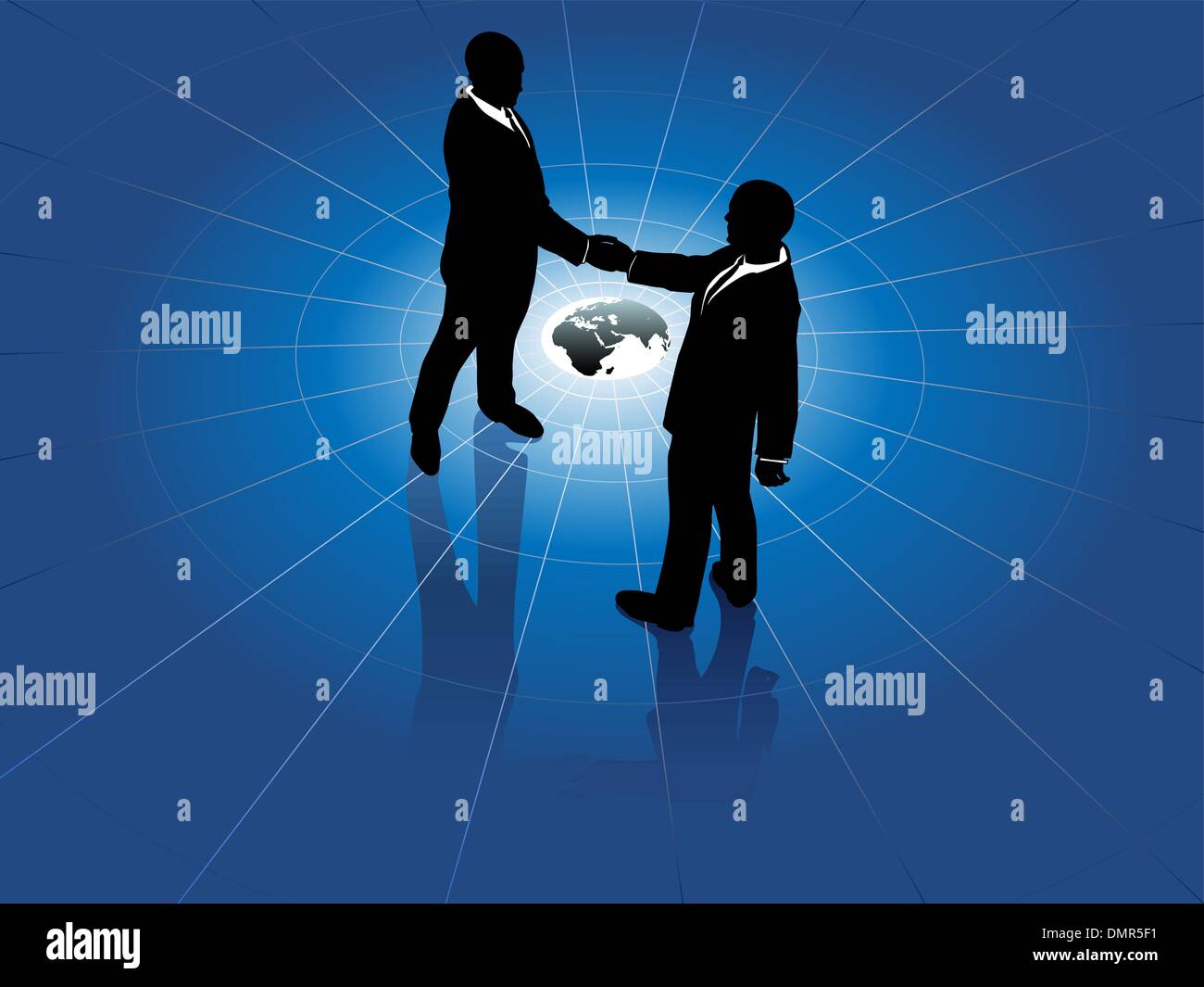 Global business men handshake world agreement Stock Vector Image & Art ...