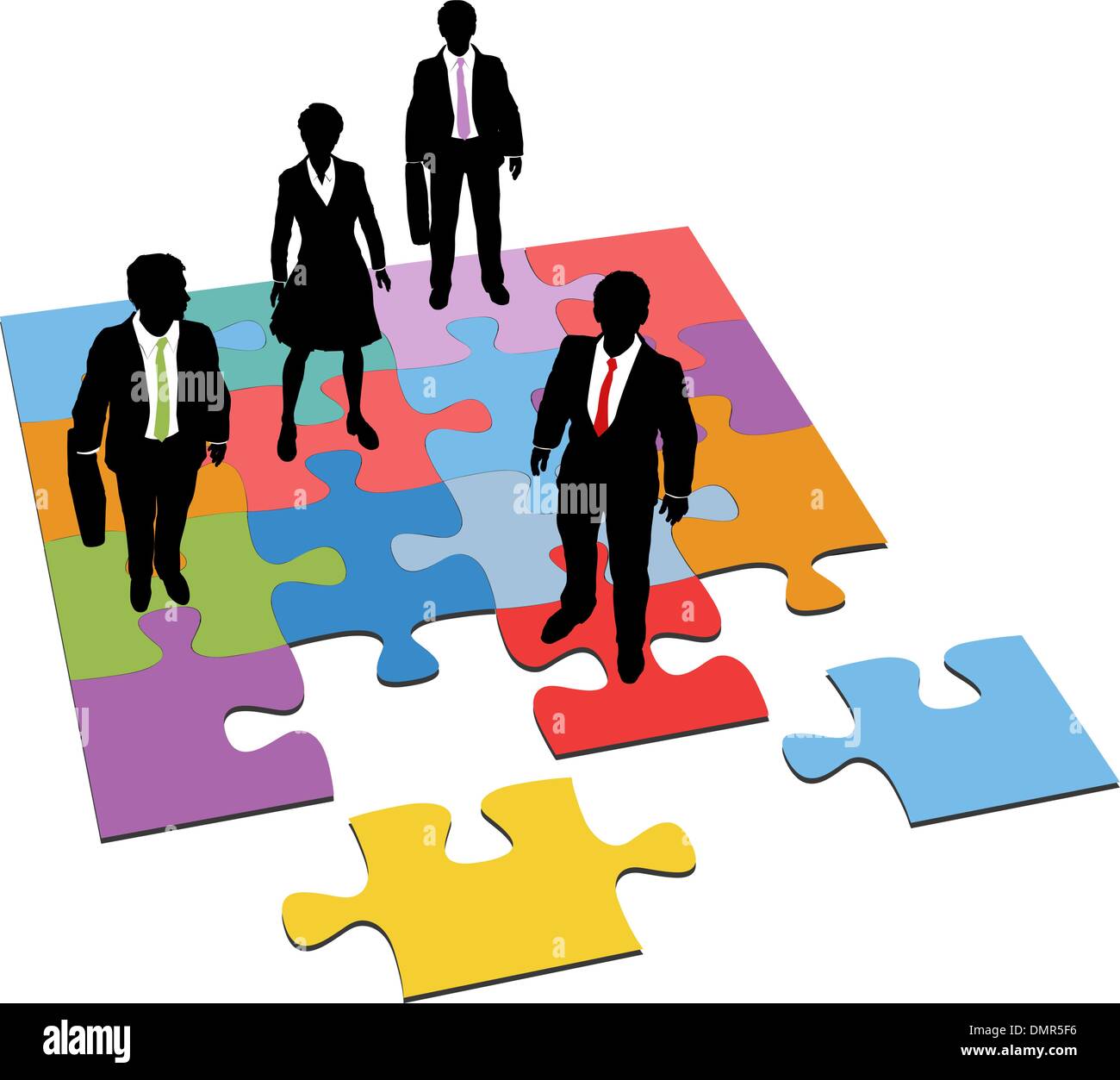 Business people solution management resources puzzle Stock Vector Image ...