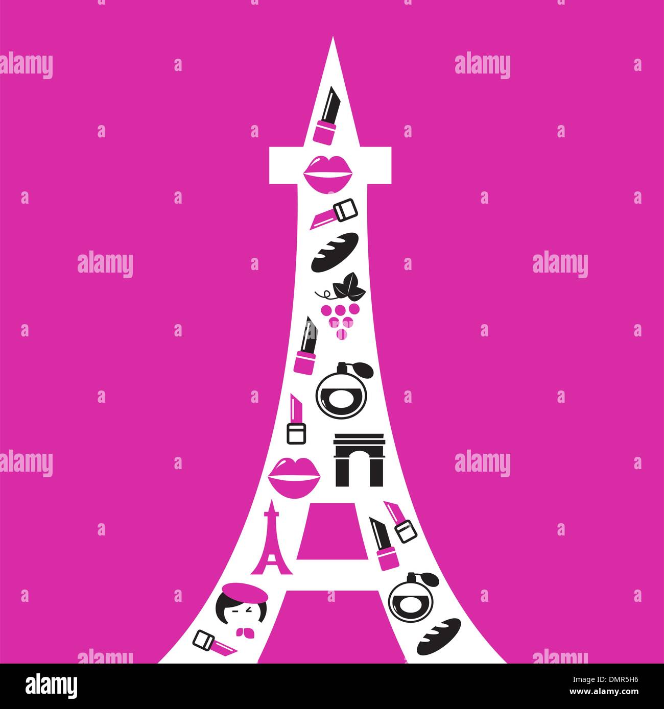 Eiffel Tower Silhouette Pink