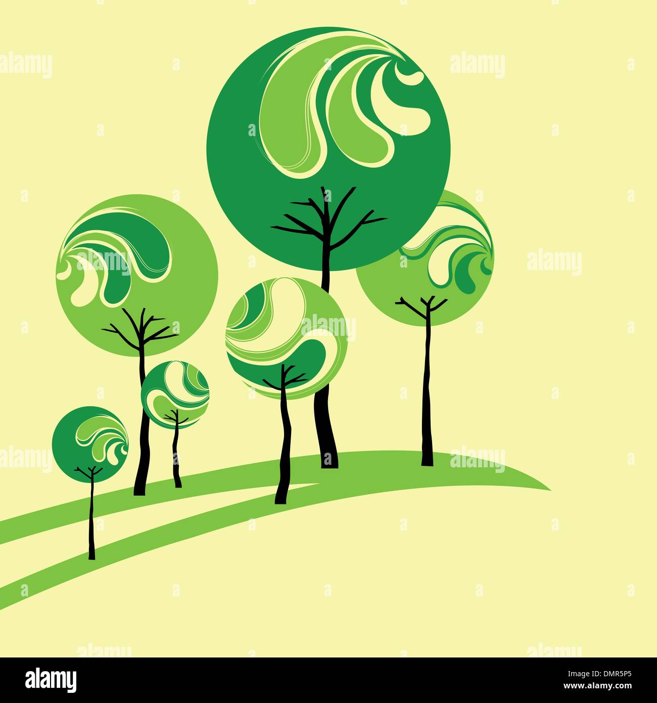 Abstract springtime green tree Stock Vector Image & Art - Alamy