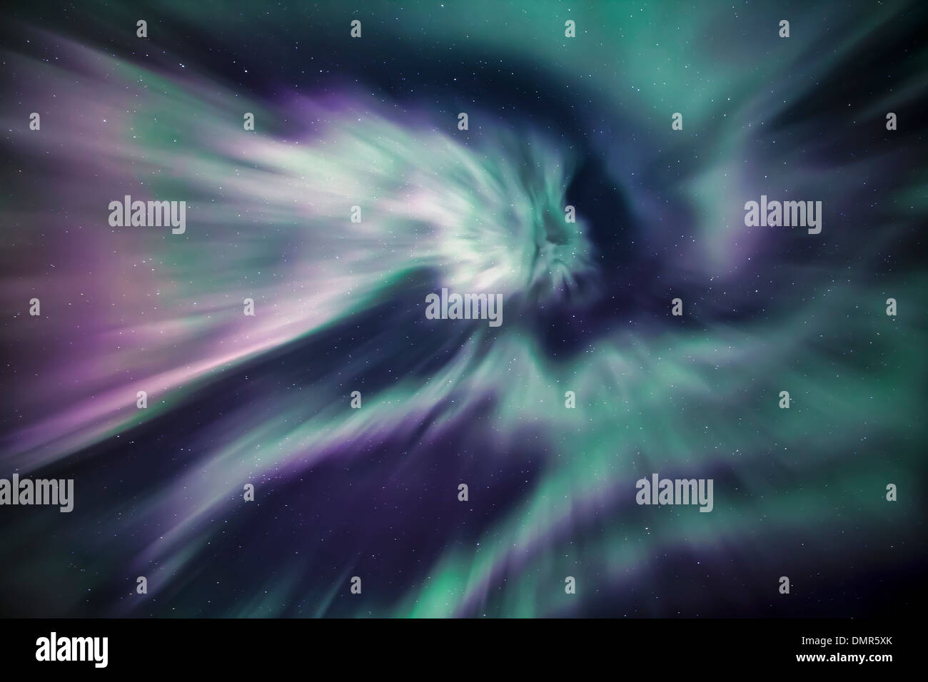 Colorful patterns from aurora borealis (northern lights) in an Alaskan ...