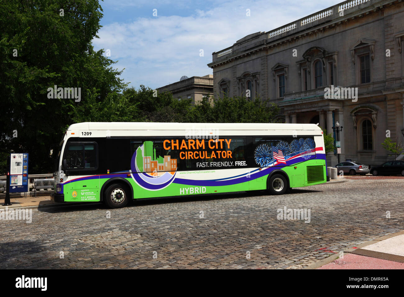 Charm City Circulator free public bus that uses hybrid fuel technology ...