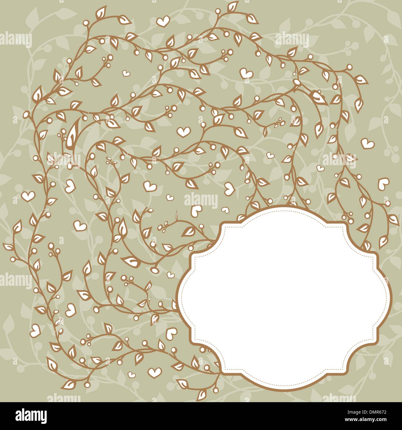 Vintage frame flower branch Stock Vector Images - Alamy