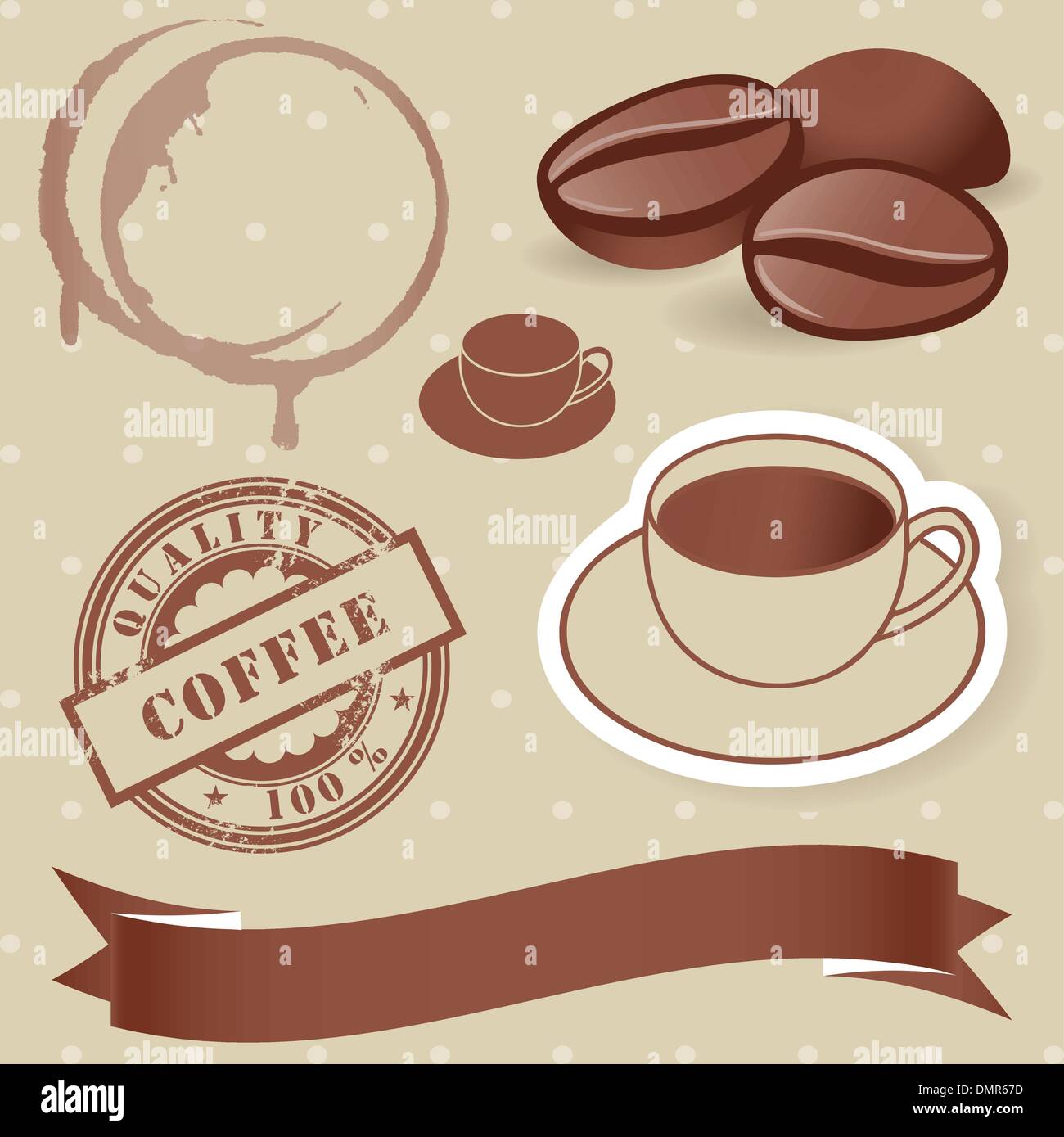 Vector set of vintage coffee elements Stock Vector Image & Art - Alamy