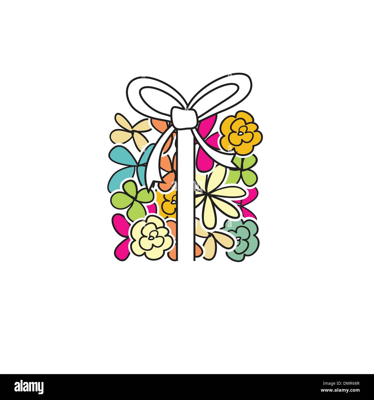 Vector present box rose Cut Out Stock Images & Pictures - Alamy