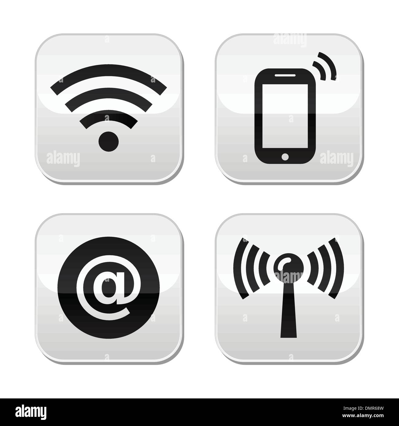 Wifi network, internet zone buttons set Stock Vector Image & Art - Alamy