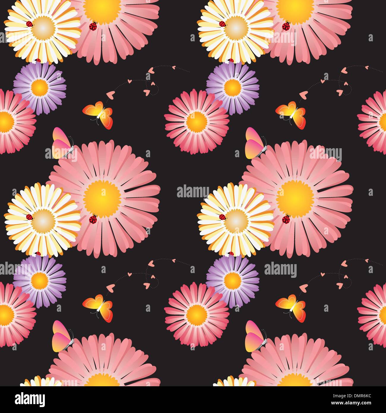 Springtime colorful floral butterfly seamless pattern Stock Vector Image & Art - Alamy