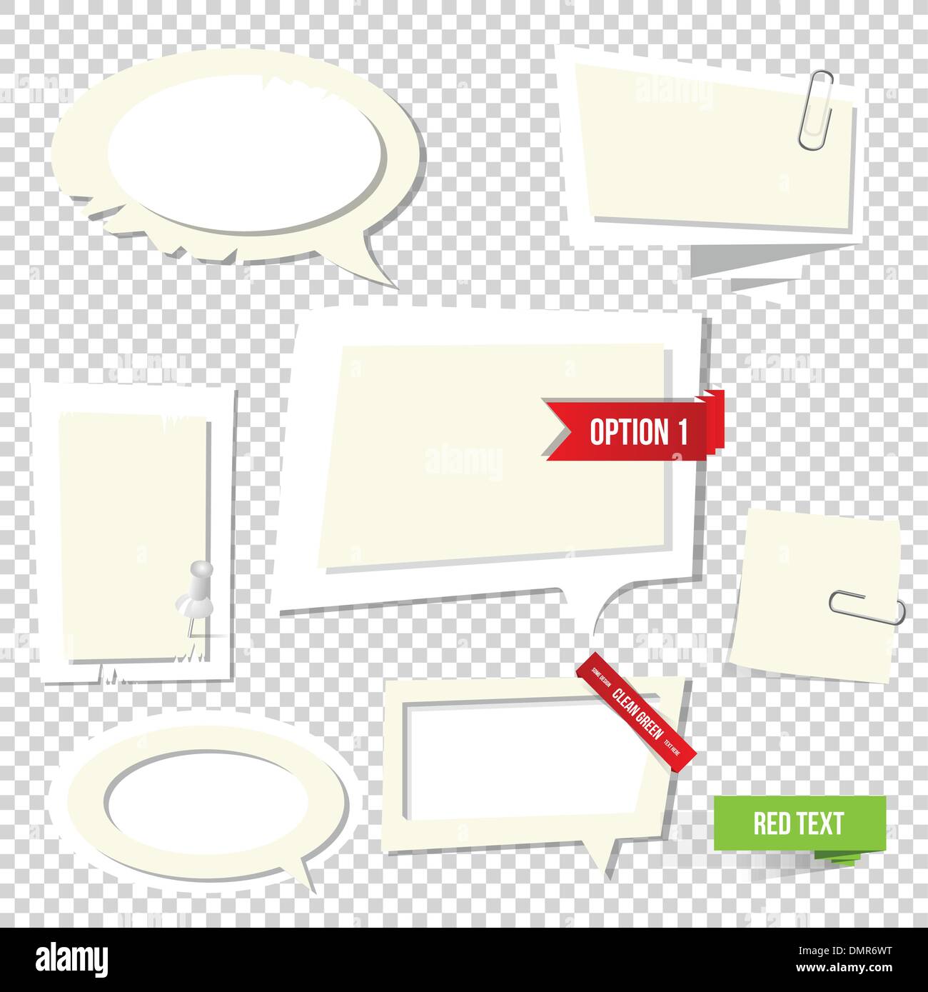 Paper text bubbles. Vector note Stock Vector Image & Art - Alamy