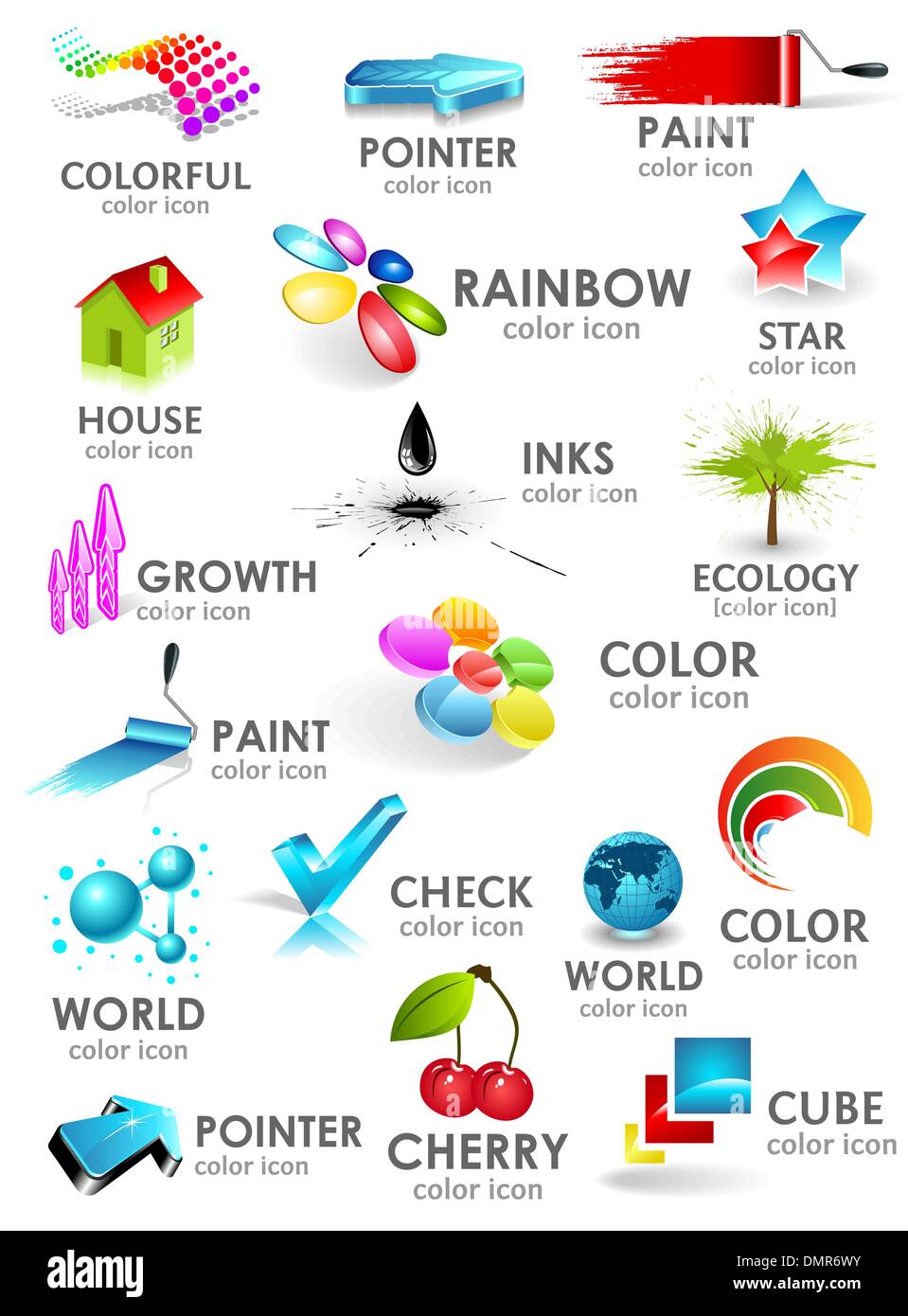 Water color paint set Stock Vector Images - Alamy