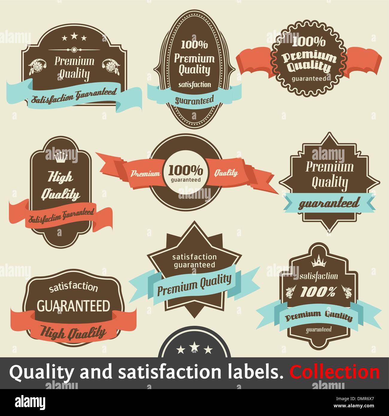 Vintage Premium Quality and Satisfaction Guarantee Label collect Stock ...
