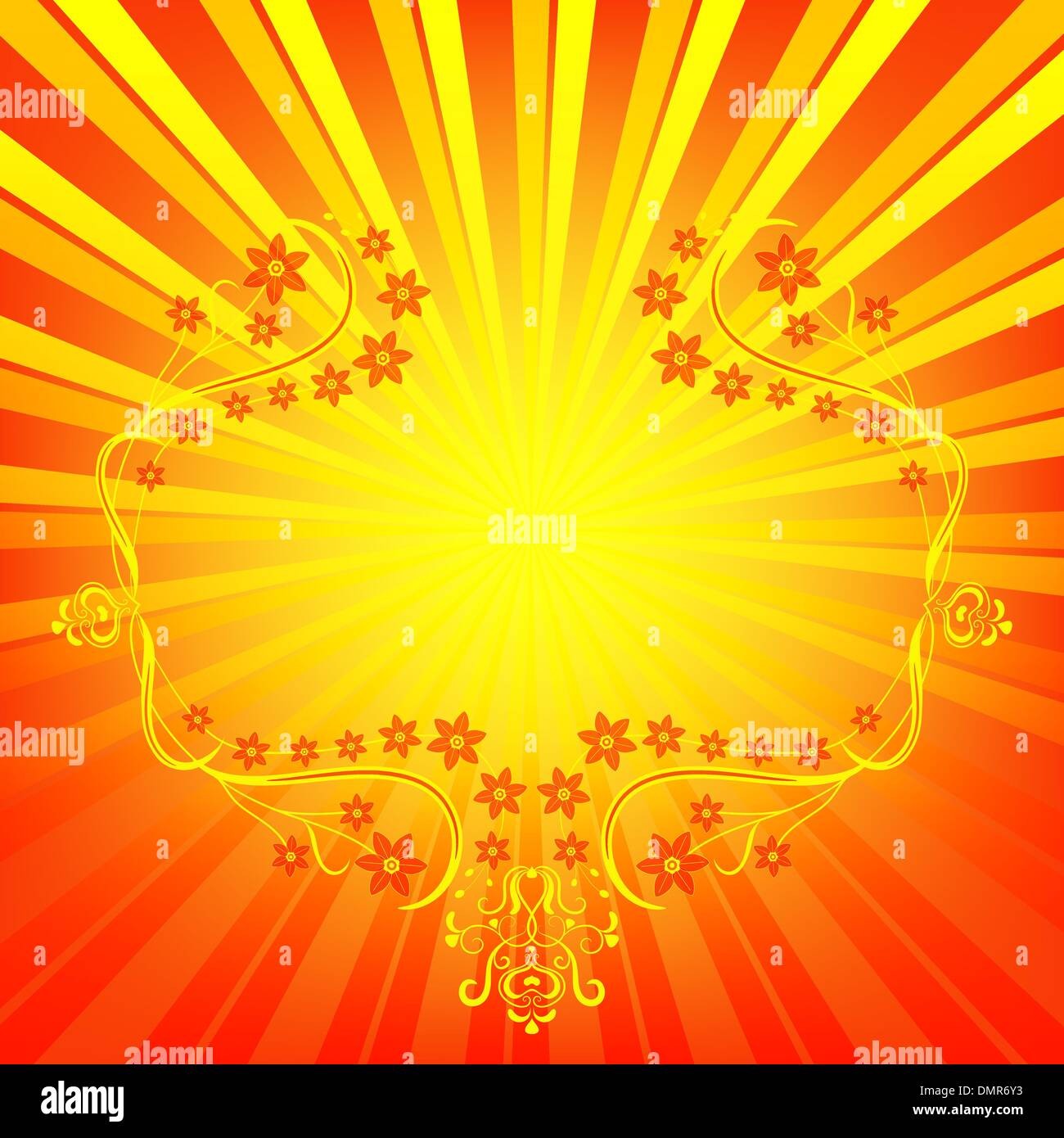 Orange background with rays Stock Vector Image & Art - Alamy