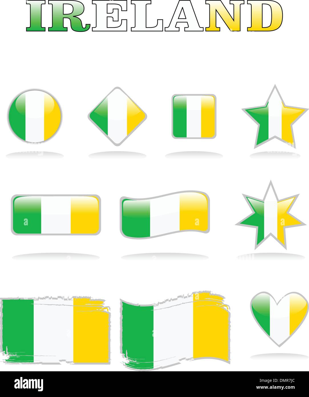 ireland flags button Stock Vector Image & Art - Alamy