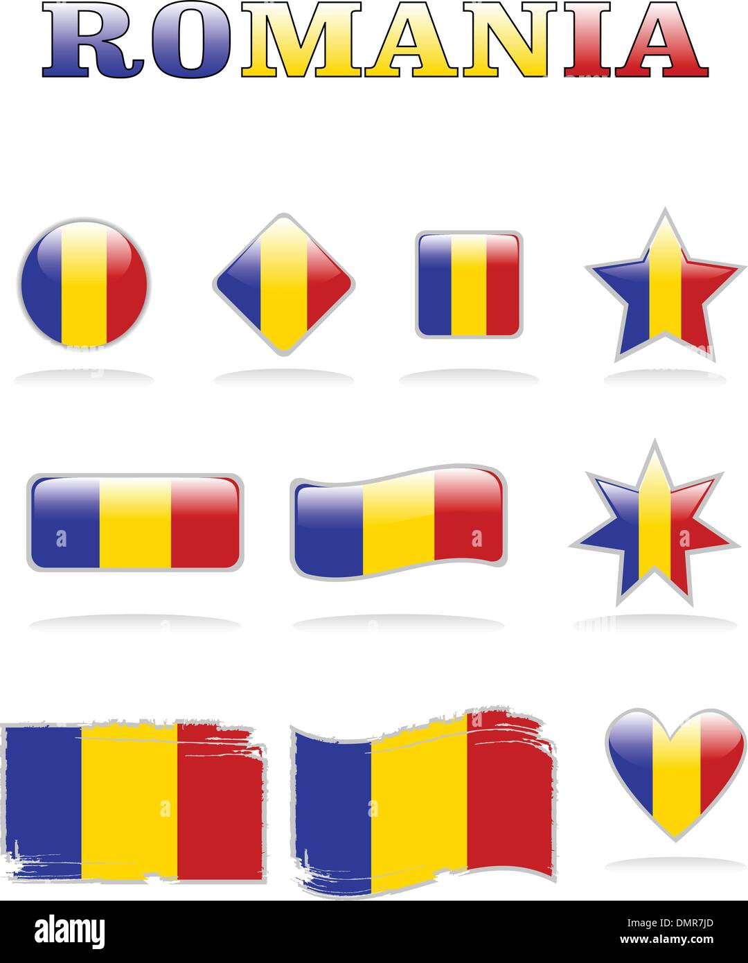 National flag romania in heart Stock Vector Images - Alamy