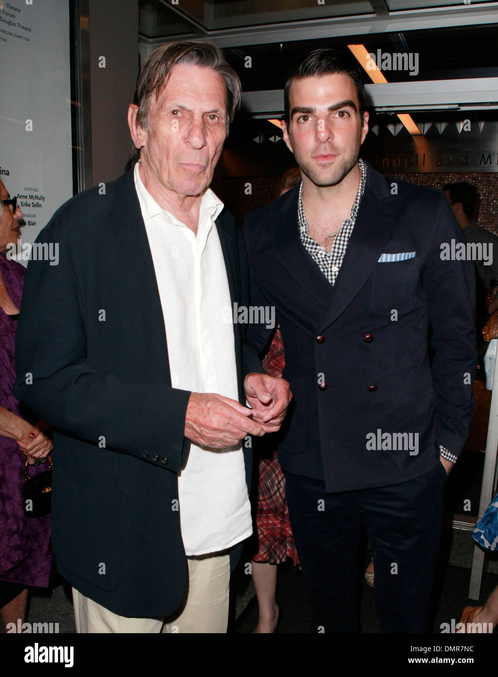 Zachary Quinto and Leonard Nimoy leave a play Los Angeles, California - 12.08.12 Stock Photo - Alamy