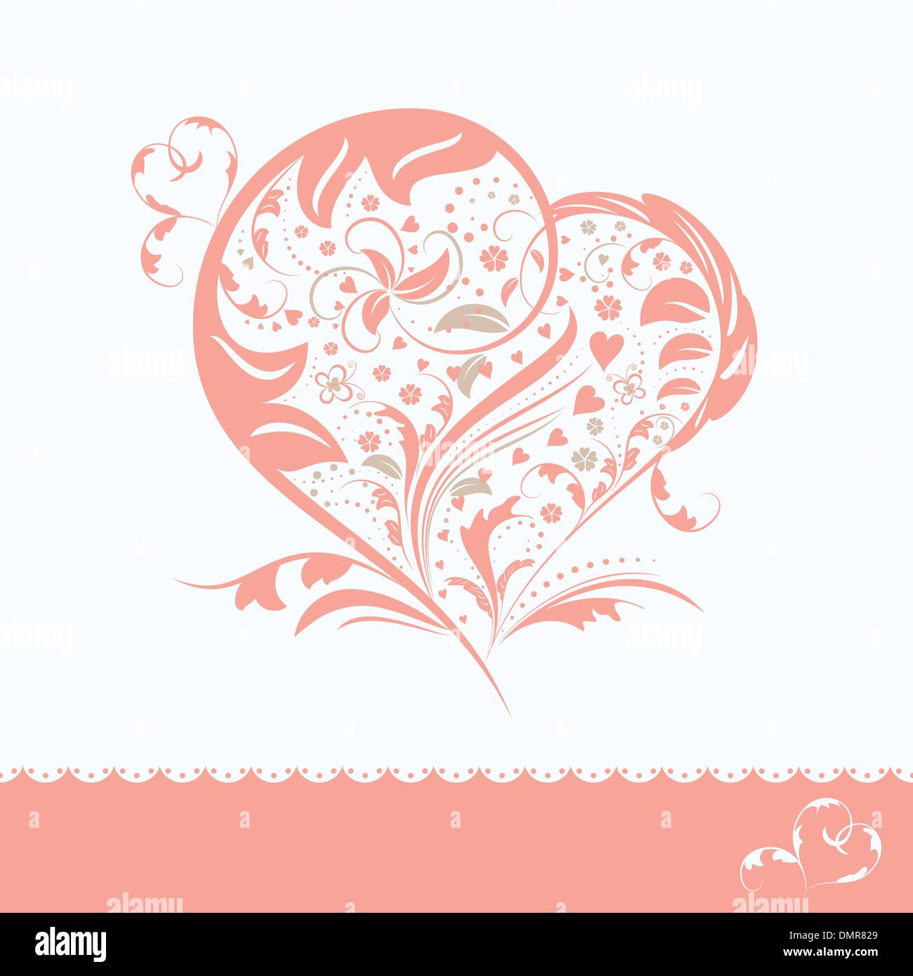 Abstract flower heart shape invitation card Stock Vector Image & Art ...