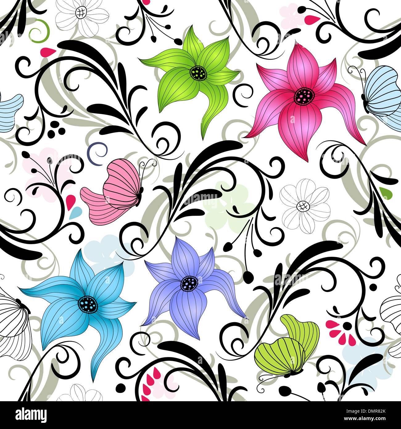 Repeating floral pattern Stock Vector Image & Art - Alamy