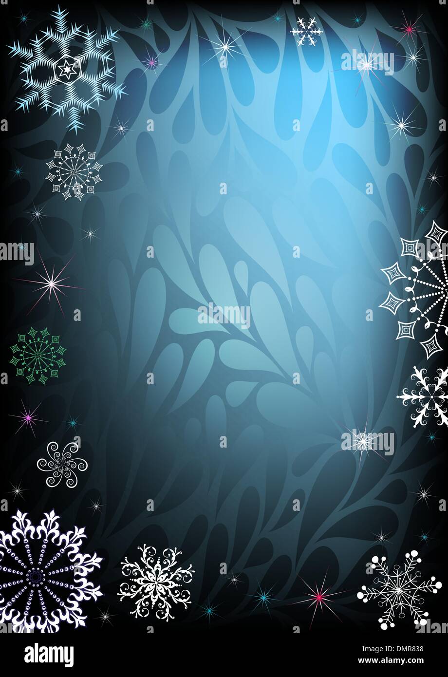 Dark and blue christmas frame Stock Vector Image & Art - Alamy