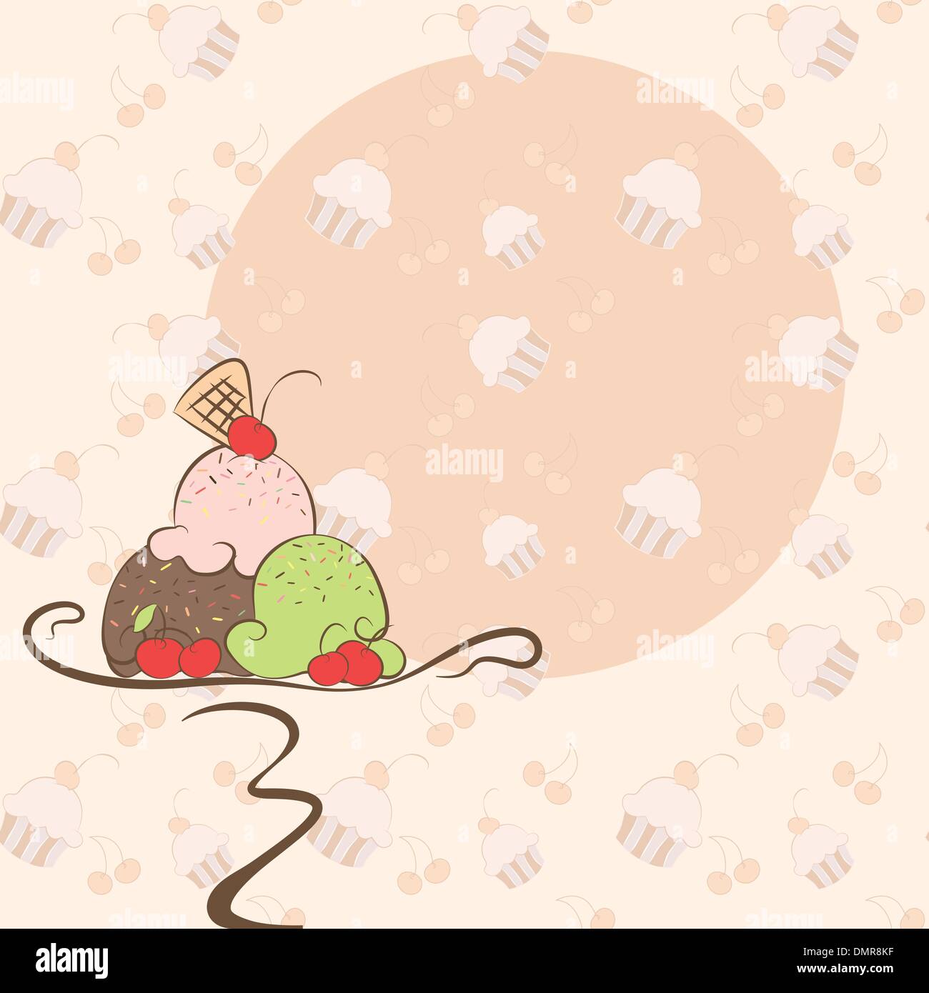 Cake ice cream fruit Stock Vector Images - Alamy