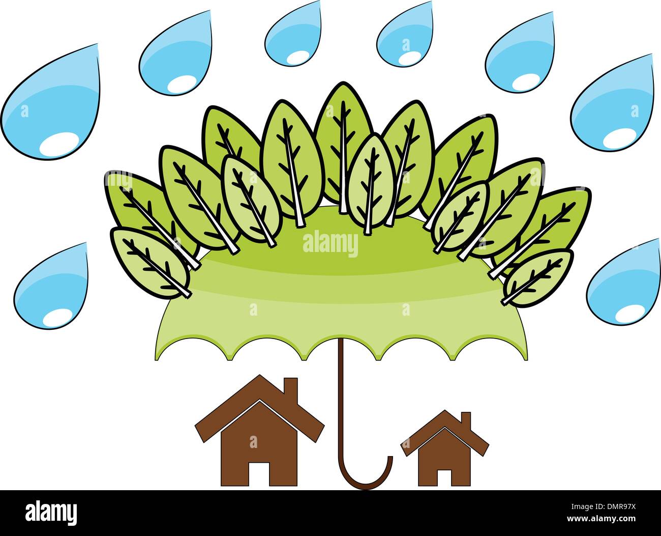 Tree protect home illustrattion Stock Vector Image & Art - Alamy