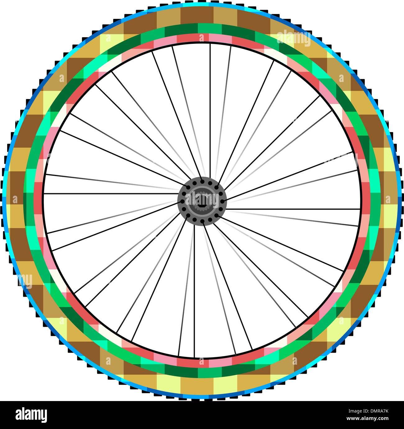 Front wheel of a mountain bike background. vector Stock Vector Image ...