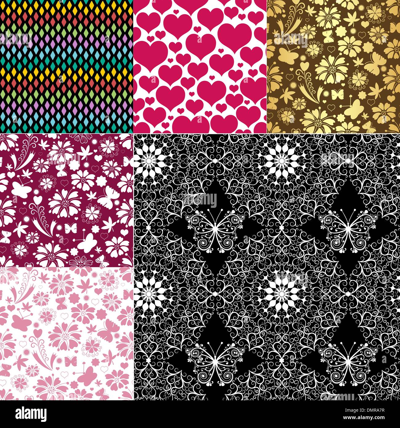 Collection seamless colorful patterns Stock Vector Image & Art - Alamy